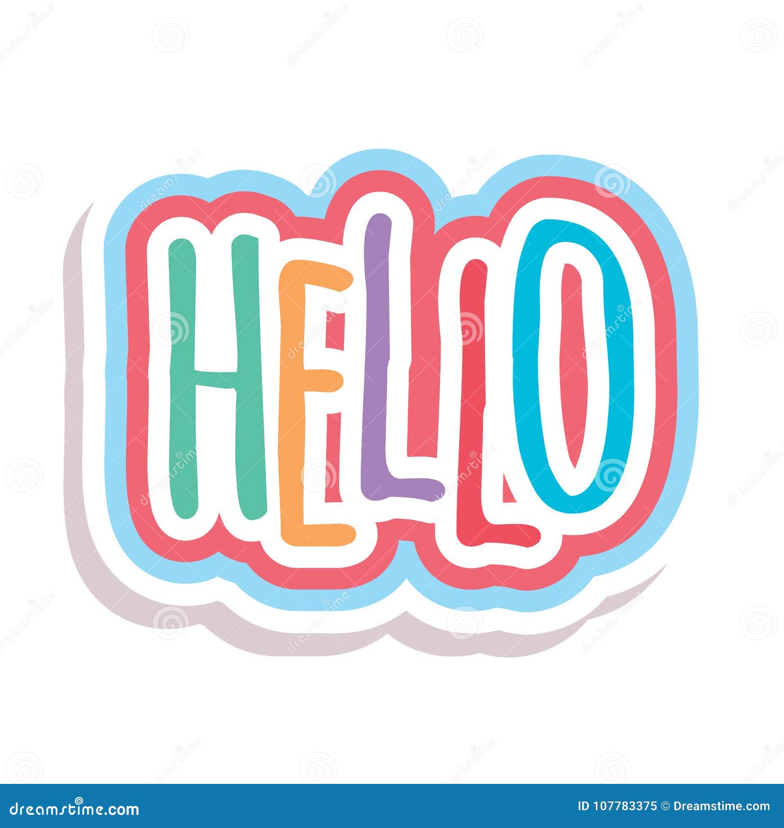 Imagen Del Vector Del Arco Iris Del Texto De La Palabra Hola ...