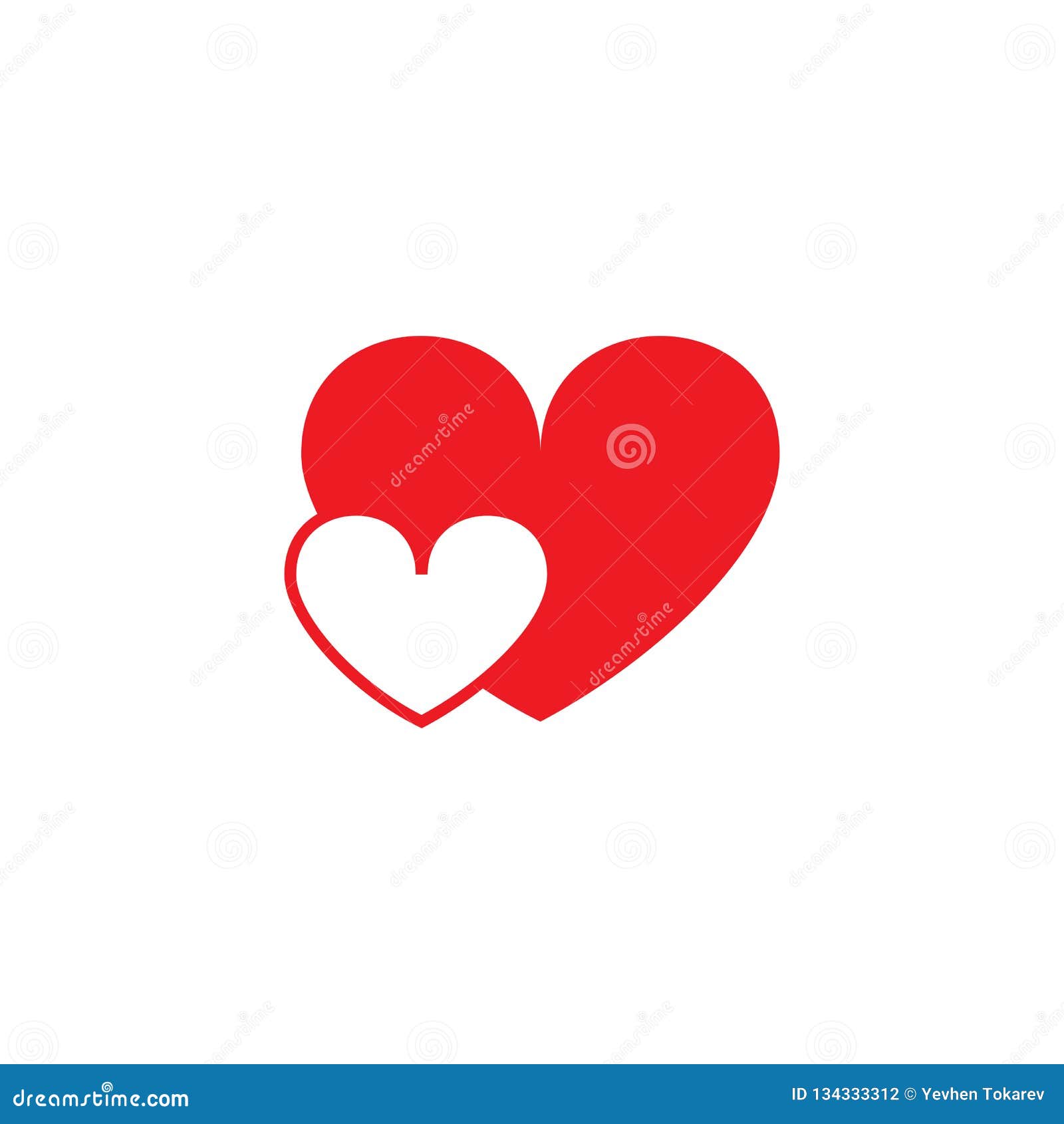 Imagen Del Vector De Dos Corazones Stock de ilustración - Ilustración ...