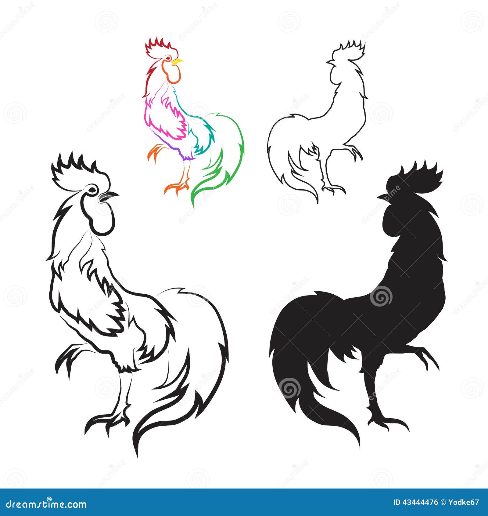 Imagen Del Vector De Un Gallo Ilustración del Vector - Imagen: 43444476