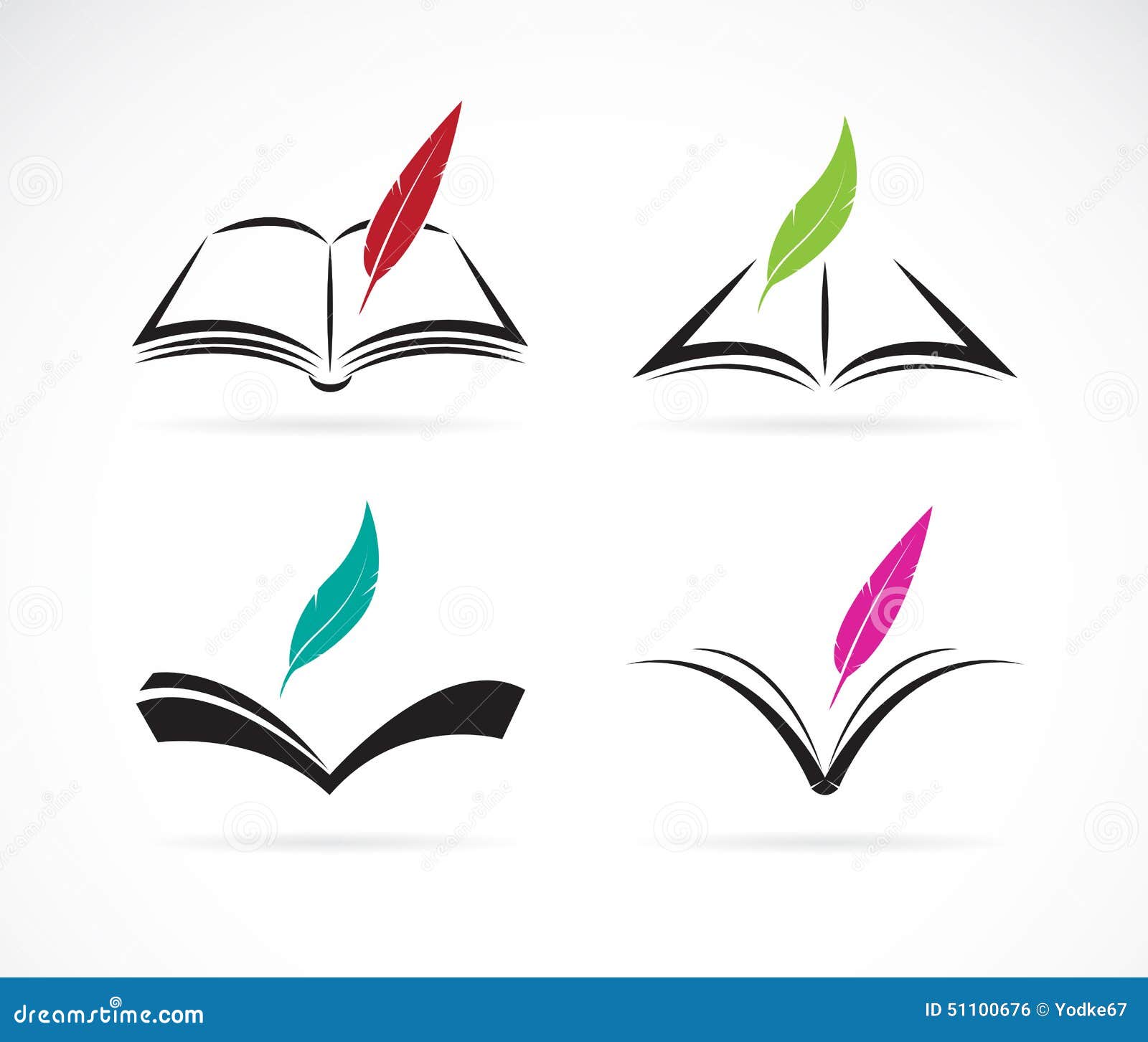 Imagen Del Vector De Un Libro Y De Una Pluma Ilustración del Vector ...