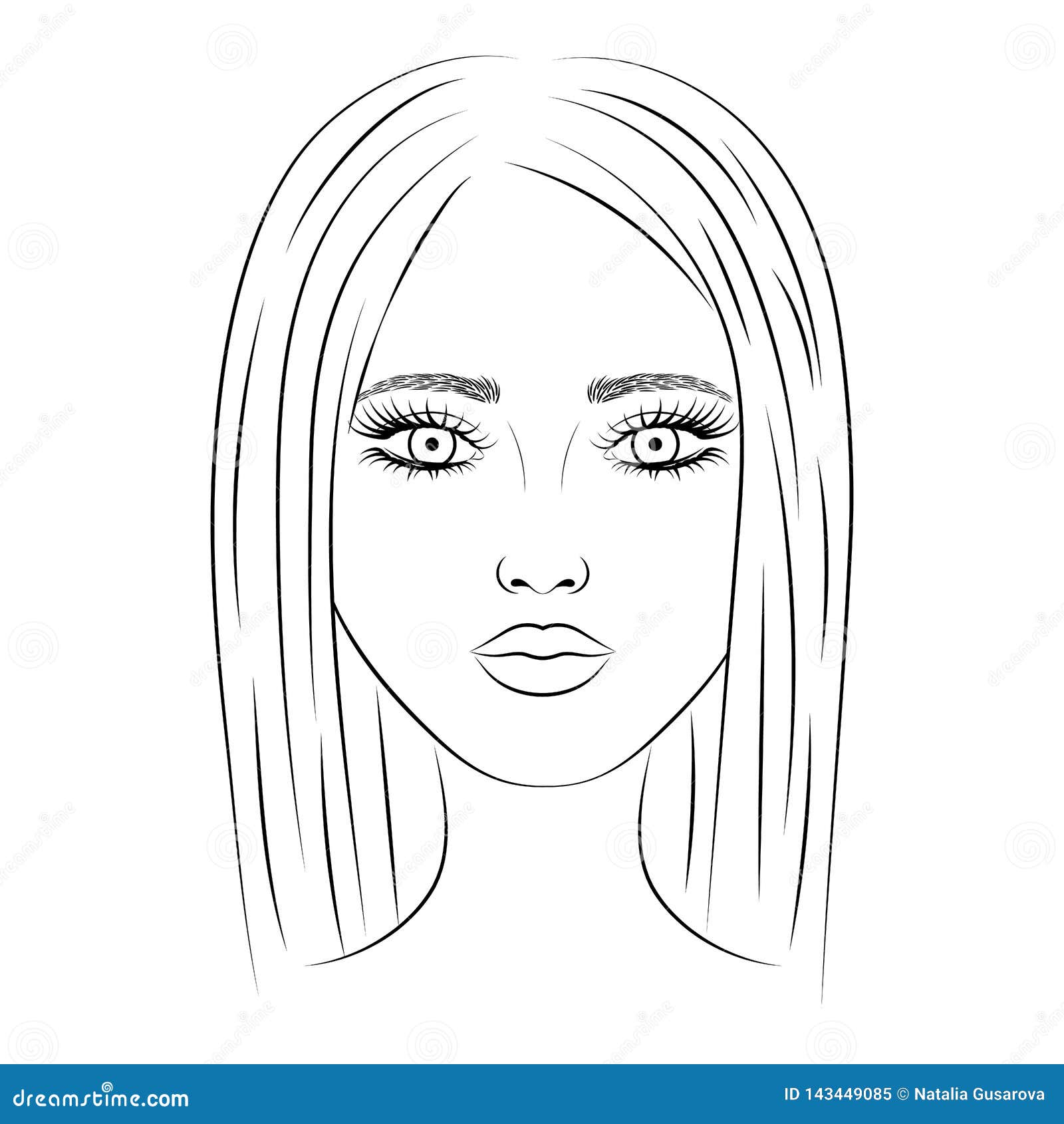 Imagen Del Vector De Un Retrato De Una Mujer Joven Hermosa Stock de ... Imagen Del Vector De Un Retrato De Una Mujer Joven Hermosa Stock de ...