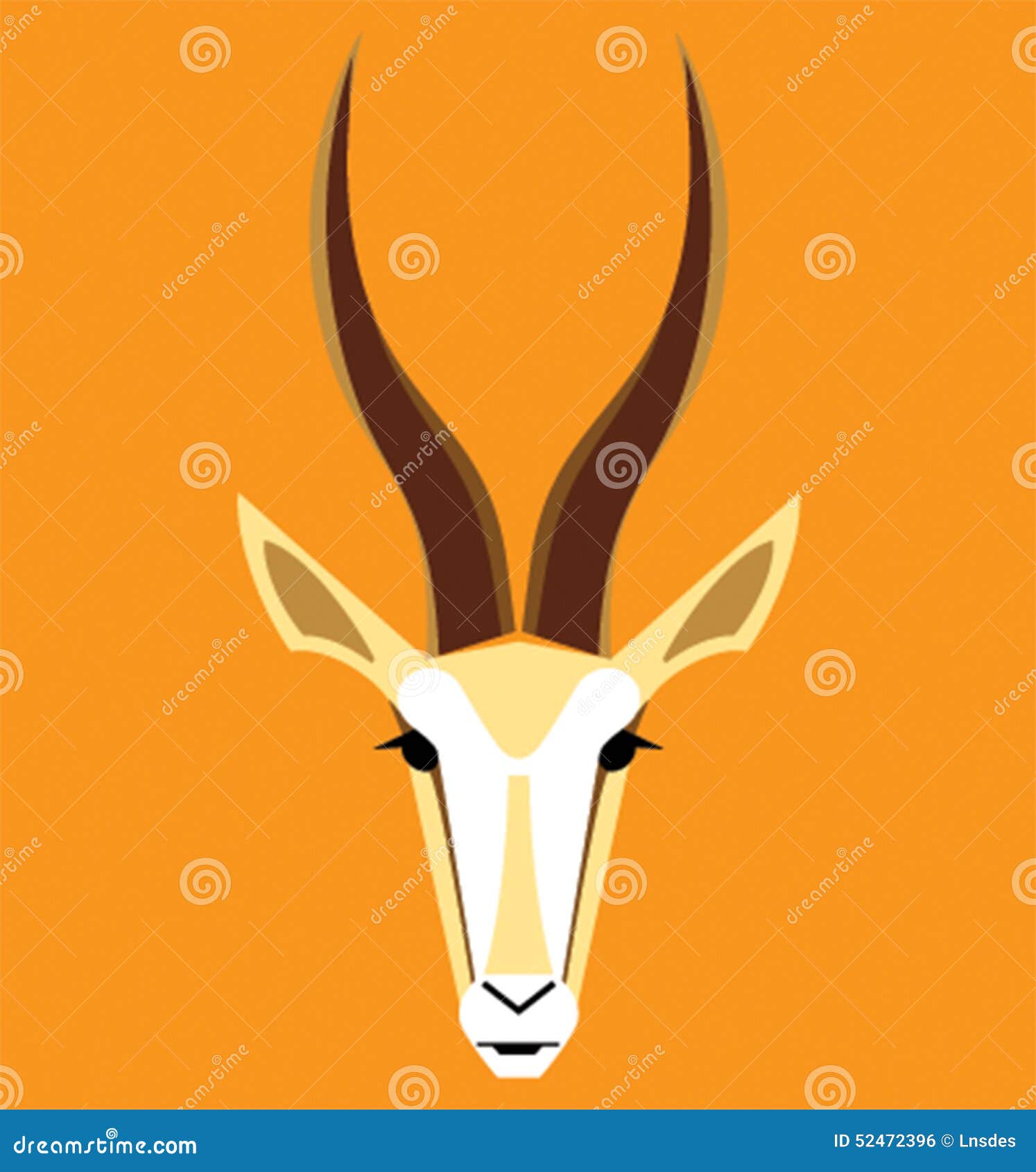 Imagen Del Vector De Una Cabeza De La Gacela Ilustración del Vector ...