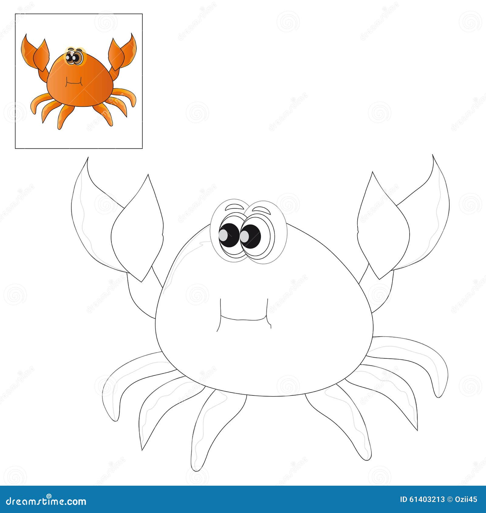 Imagen Para Colorear - Cangrejo Ilustración del Vector - Ilustración de ...