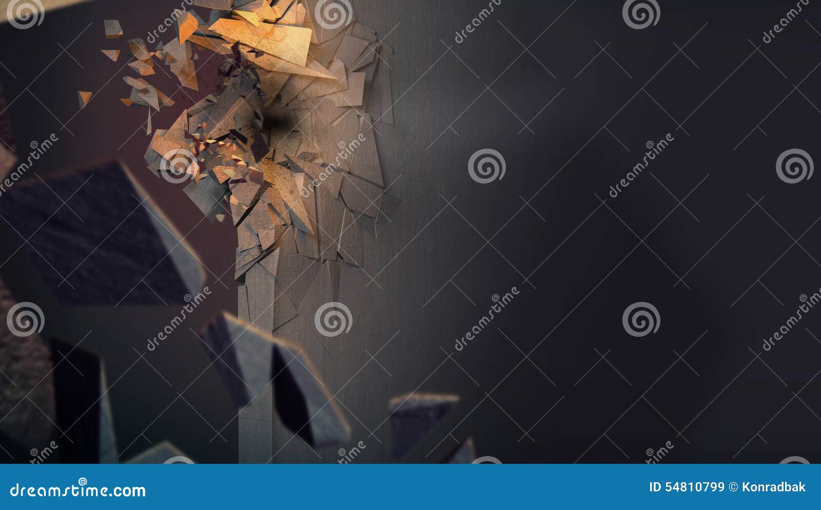 Imagen Que Presenta El Muro De Cemento Roto Stock de ilustración ...