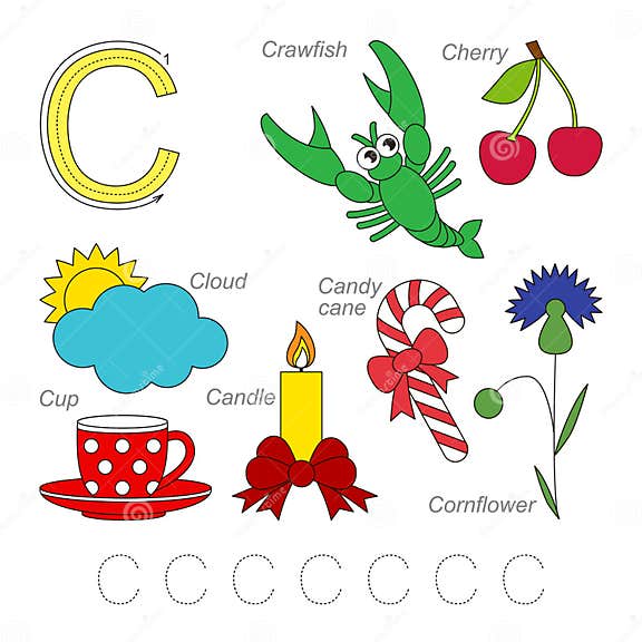 Imagens para a letra C ilustração do vetor. Ilustração de doce - 69507816