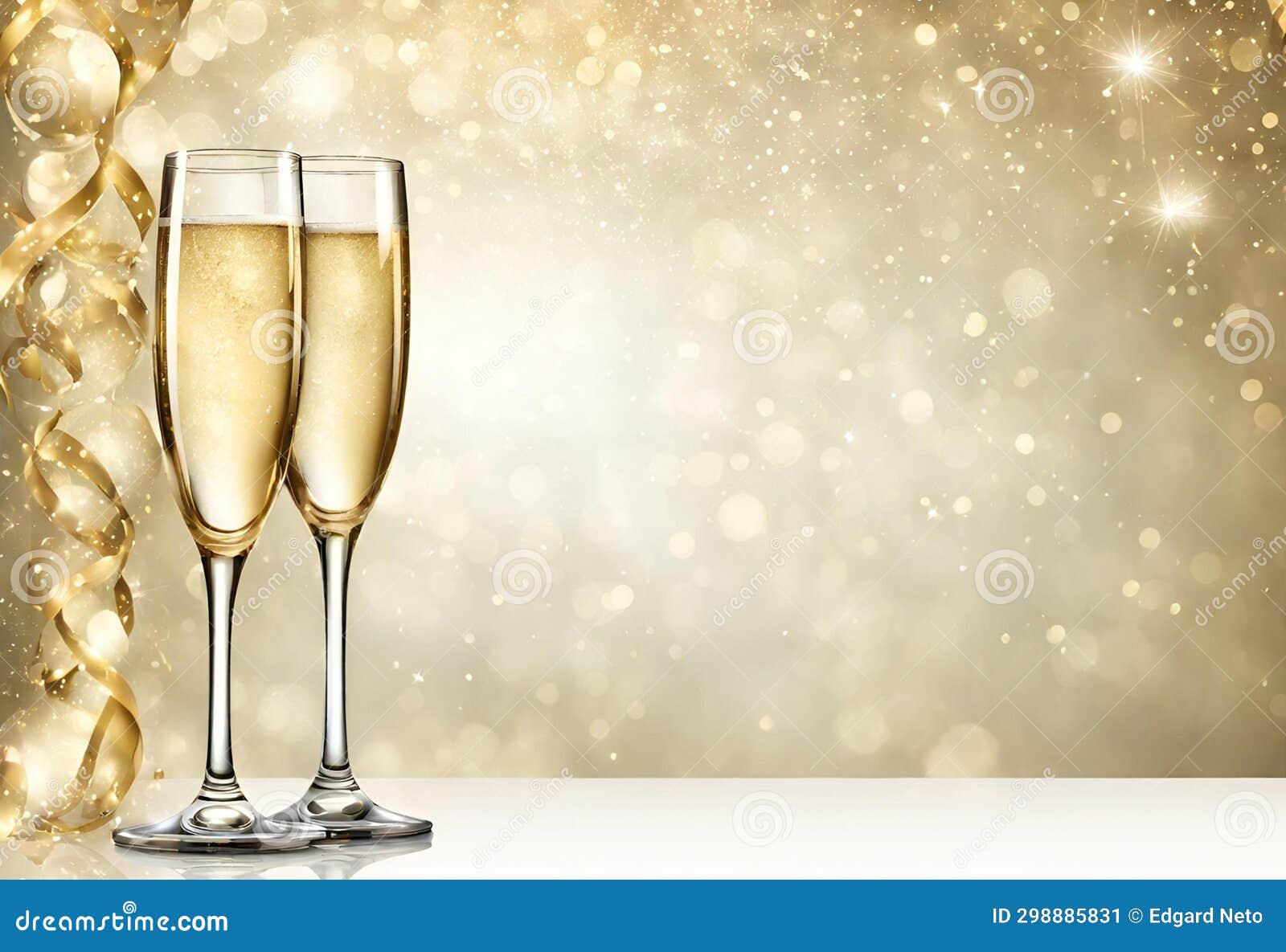 Celebration Background with Golden Champagne Bottle, V46 Stock ...
