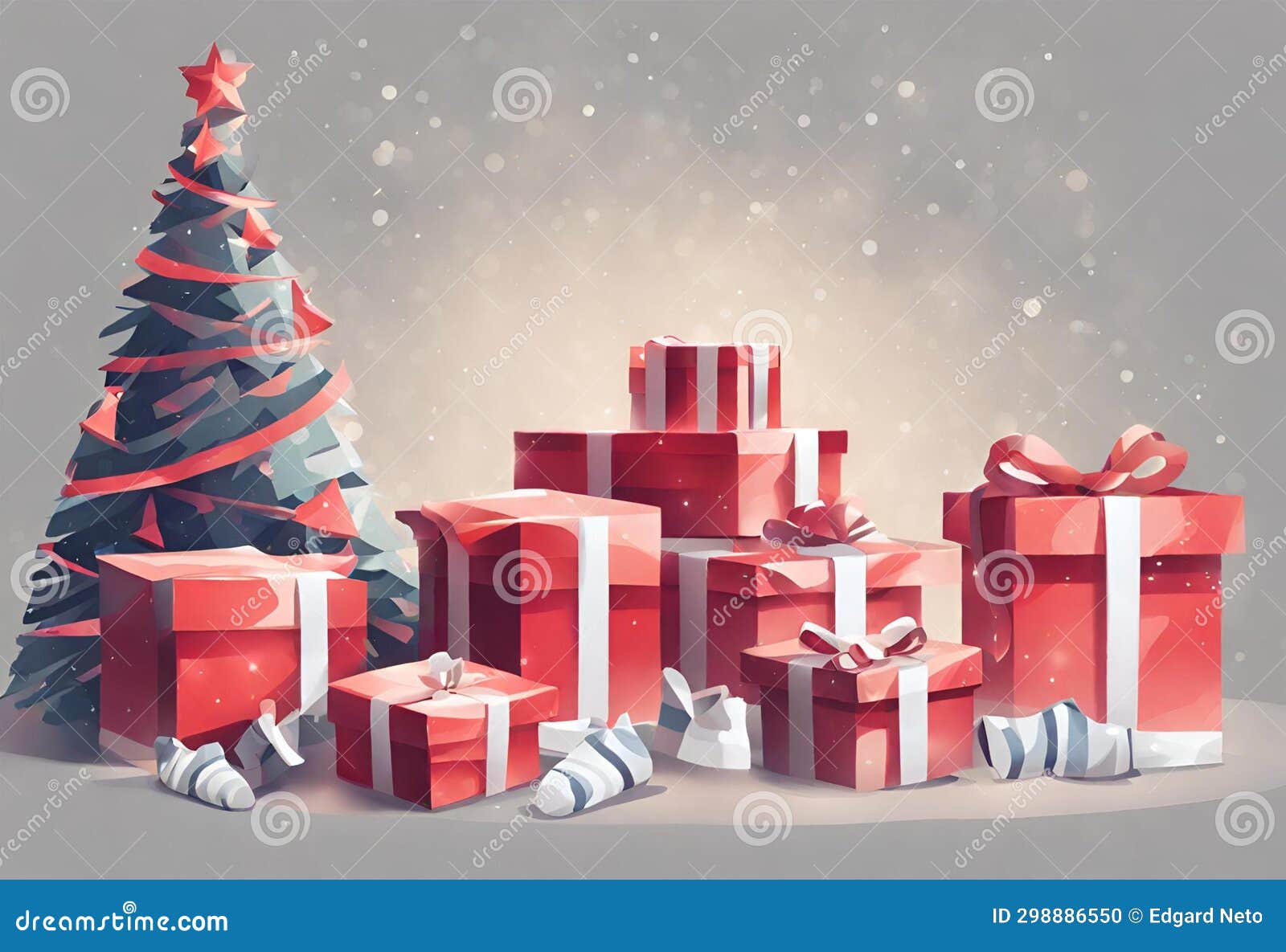 Christmas Gifts Background, Decoration, Trees, Gift Boxes ...