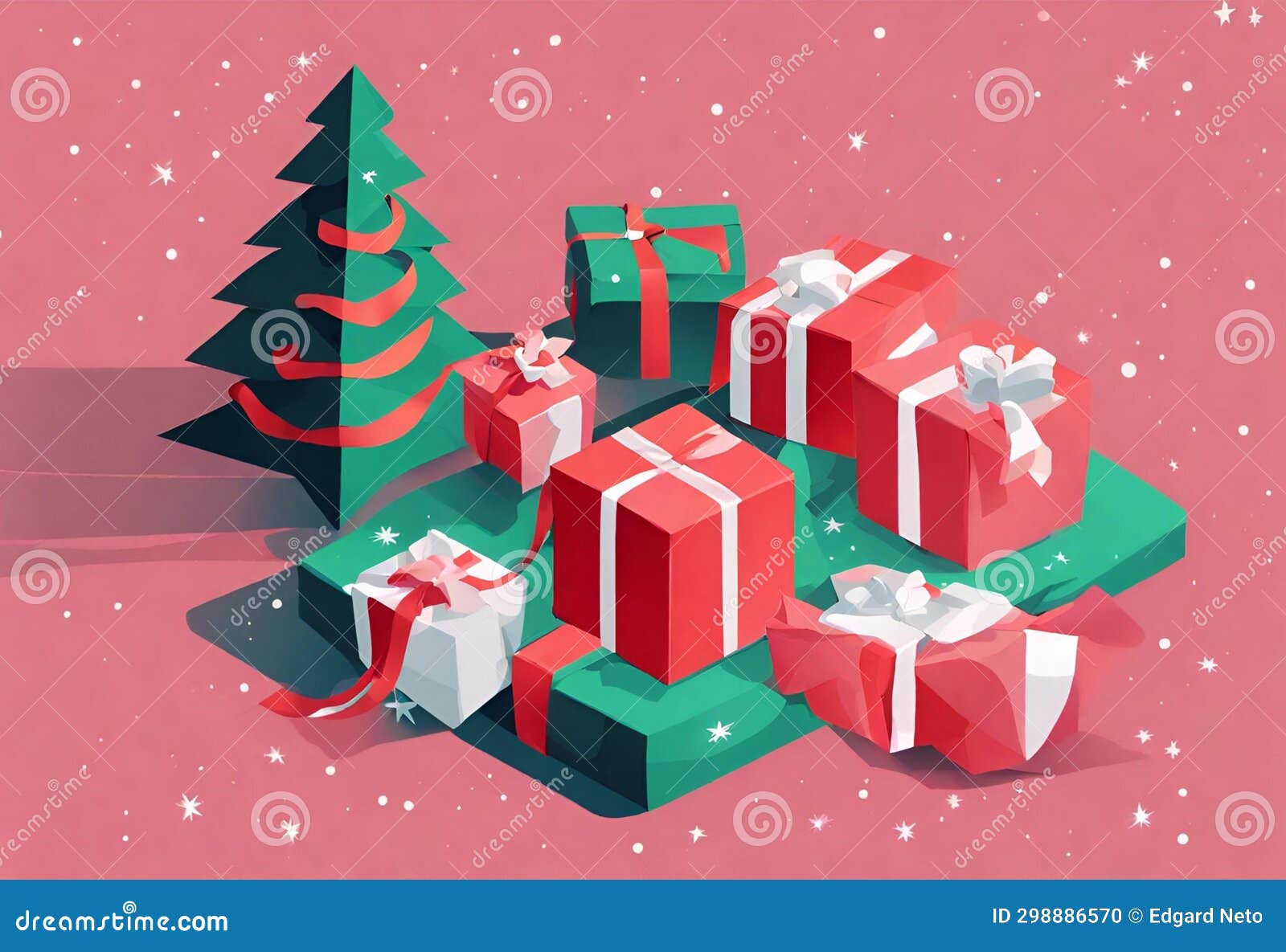 Christmas Gifts Background, Decoration, Trees, Gift Boxes ...