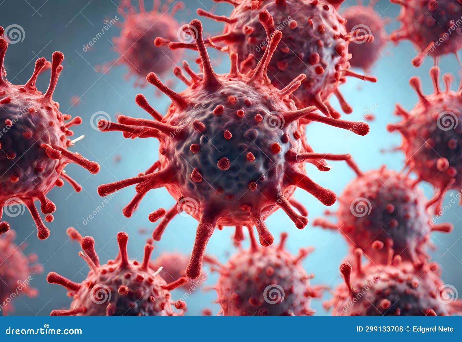 Blood Infection with Bacteria and Virus Cells, Microscopic View of ...