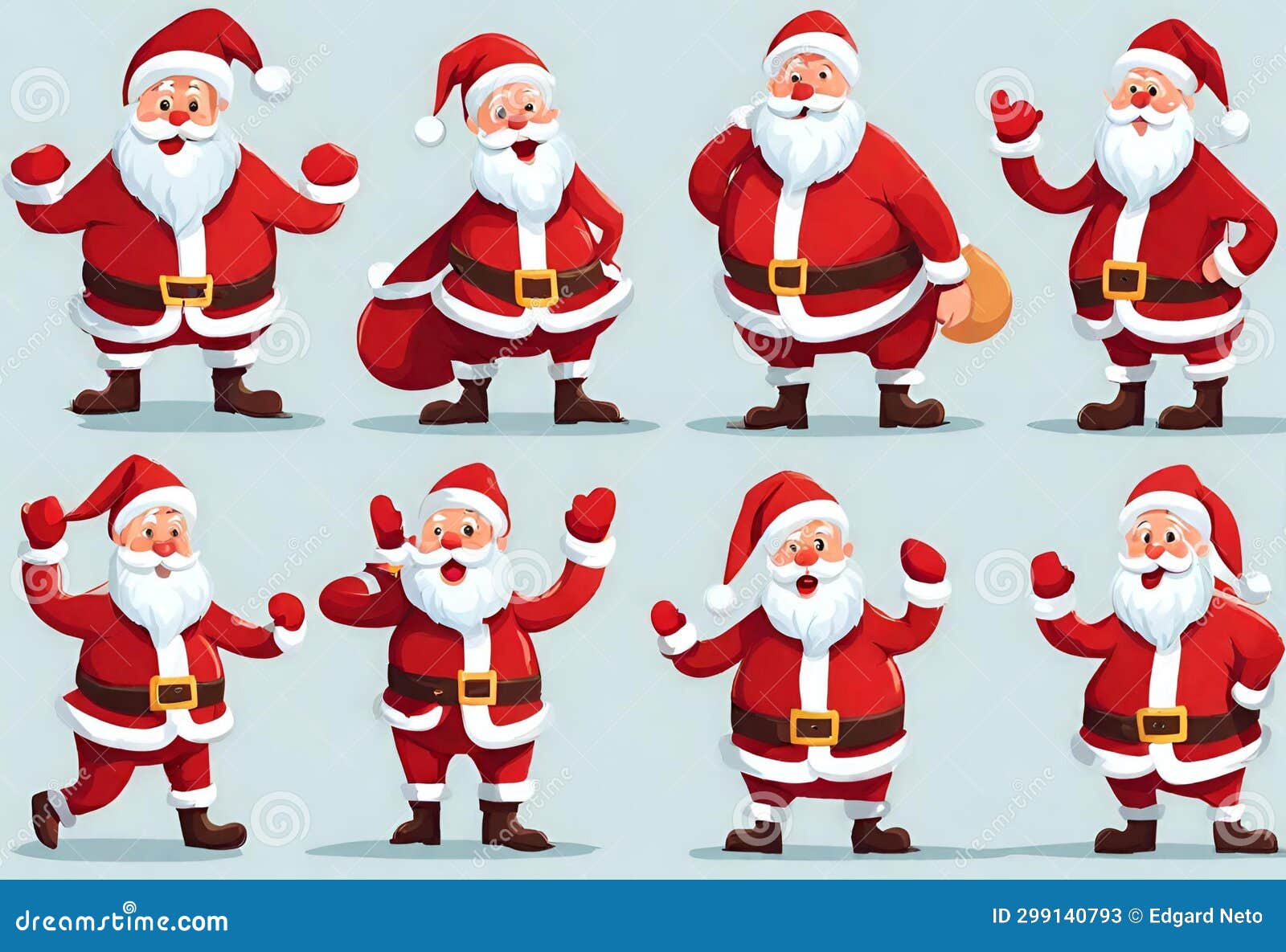 Santa Claus in Different Poses. Christmas Character, Photos Backgrounds ...