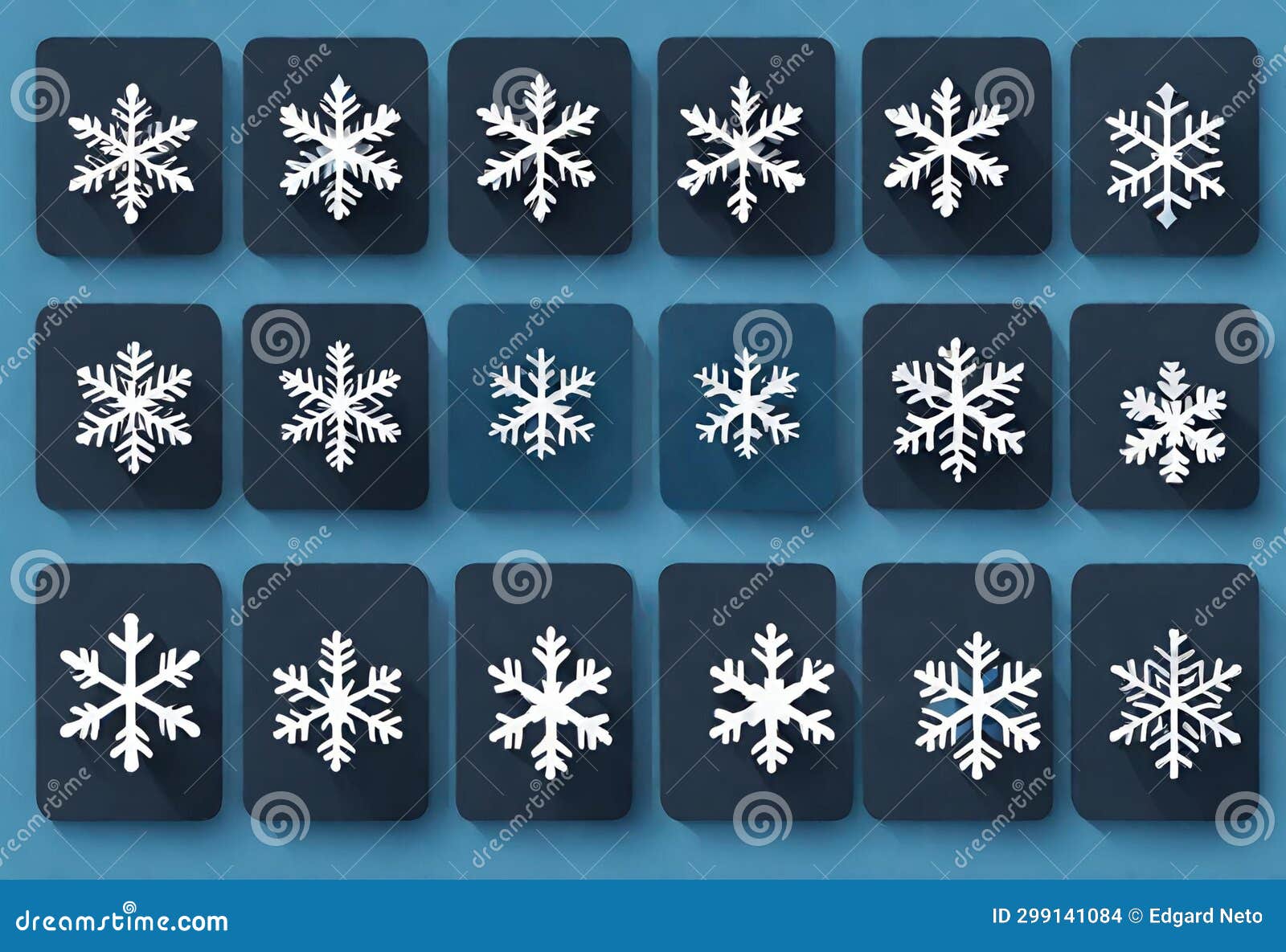 Set of Snowflakes Illustrated Background for Designs, V5 Stock ...