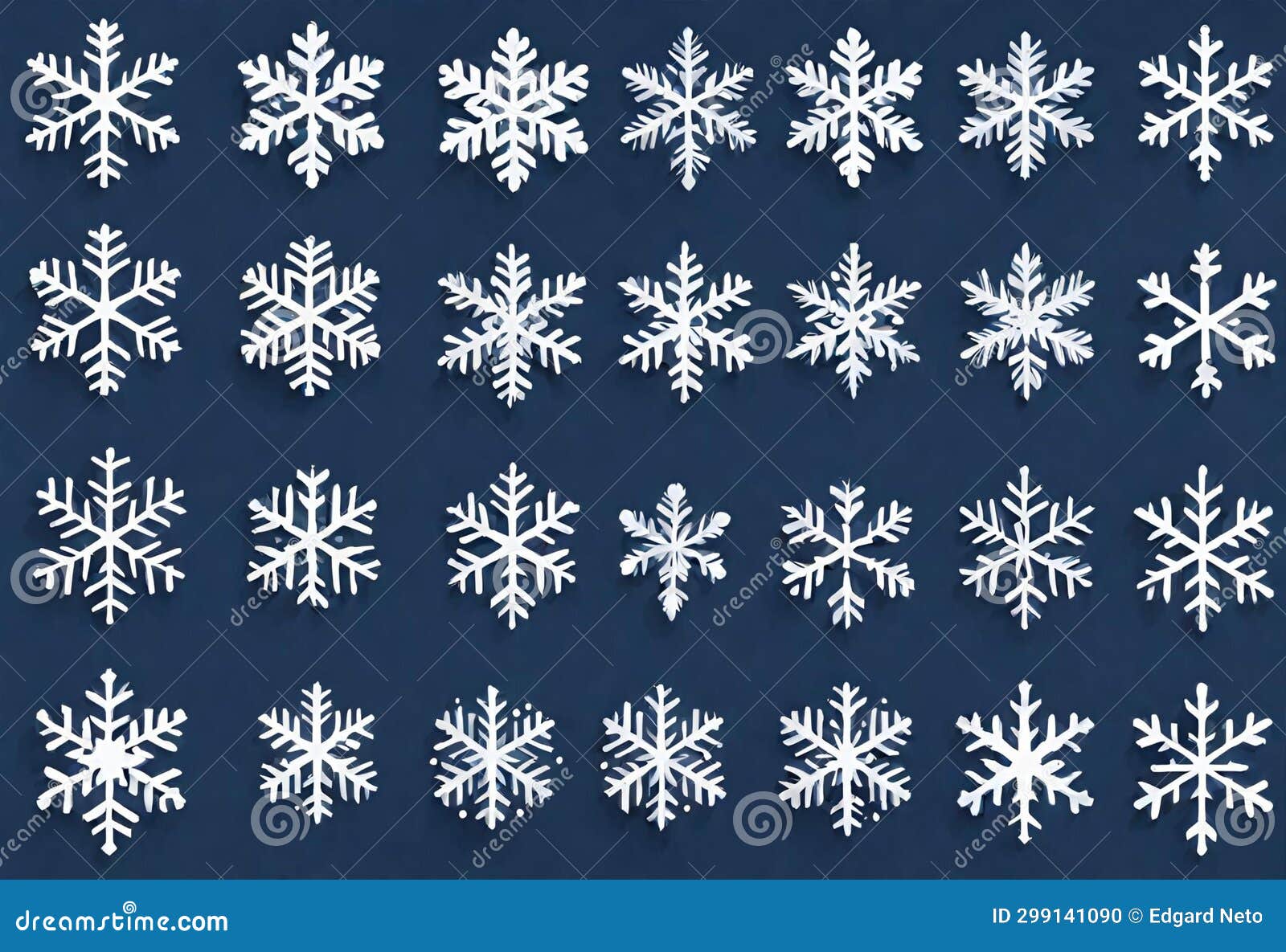 Set of Snowflakes Illustrated Background for Designs, V3 Stock ...