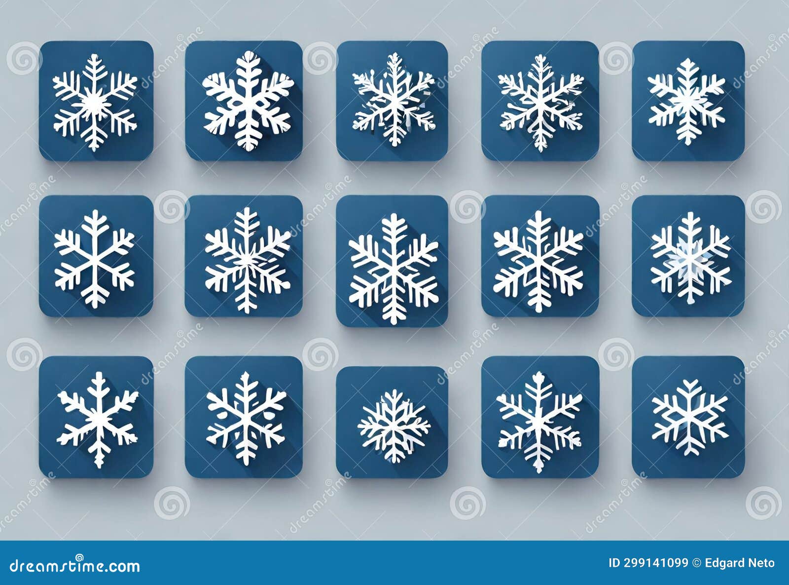 Set of Snowflakes Illustrated Background for Designs Stock Illustration ...