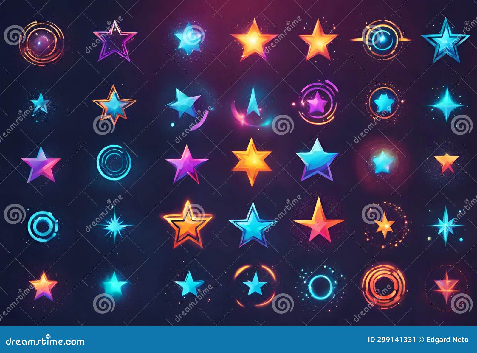 Stars, Set of Custom Stars for Logo and Design Edits, V13 Stock ...