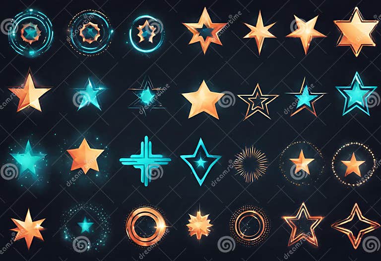 Stars, Set of Custom Stars for Logo and Design Edits, V9 Stock ...