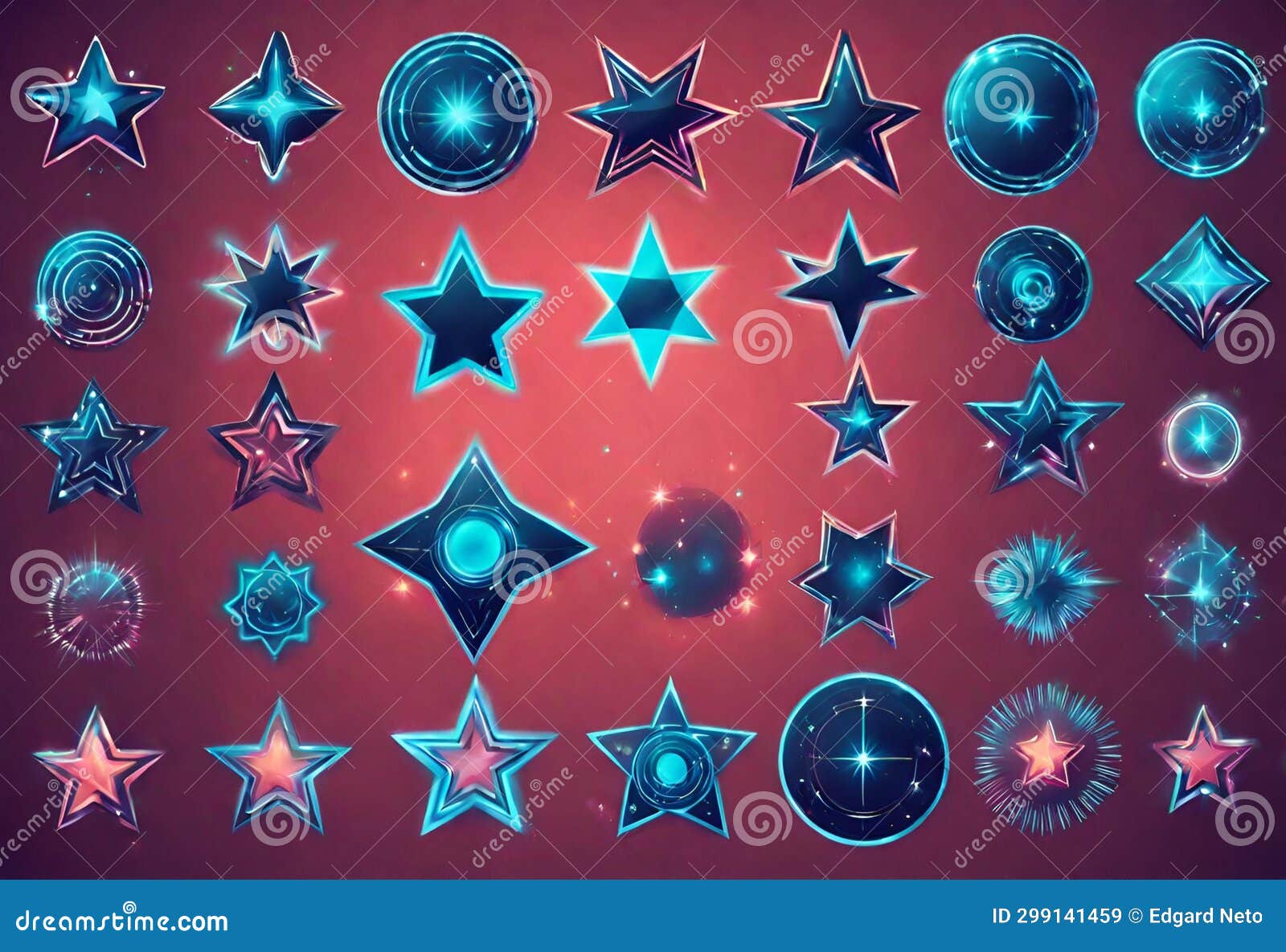 Set of Custom Stars for Logo and Design Edits, V12 Stock Illustration ...