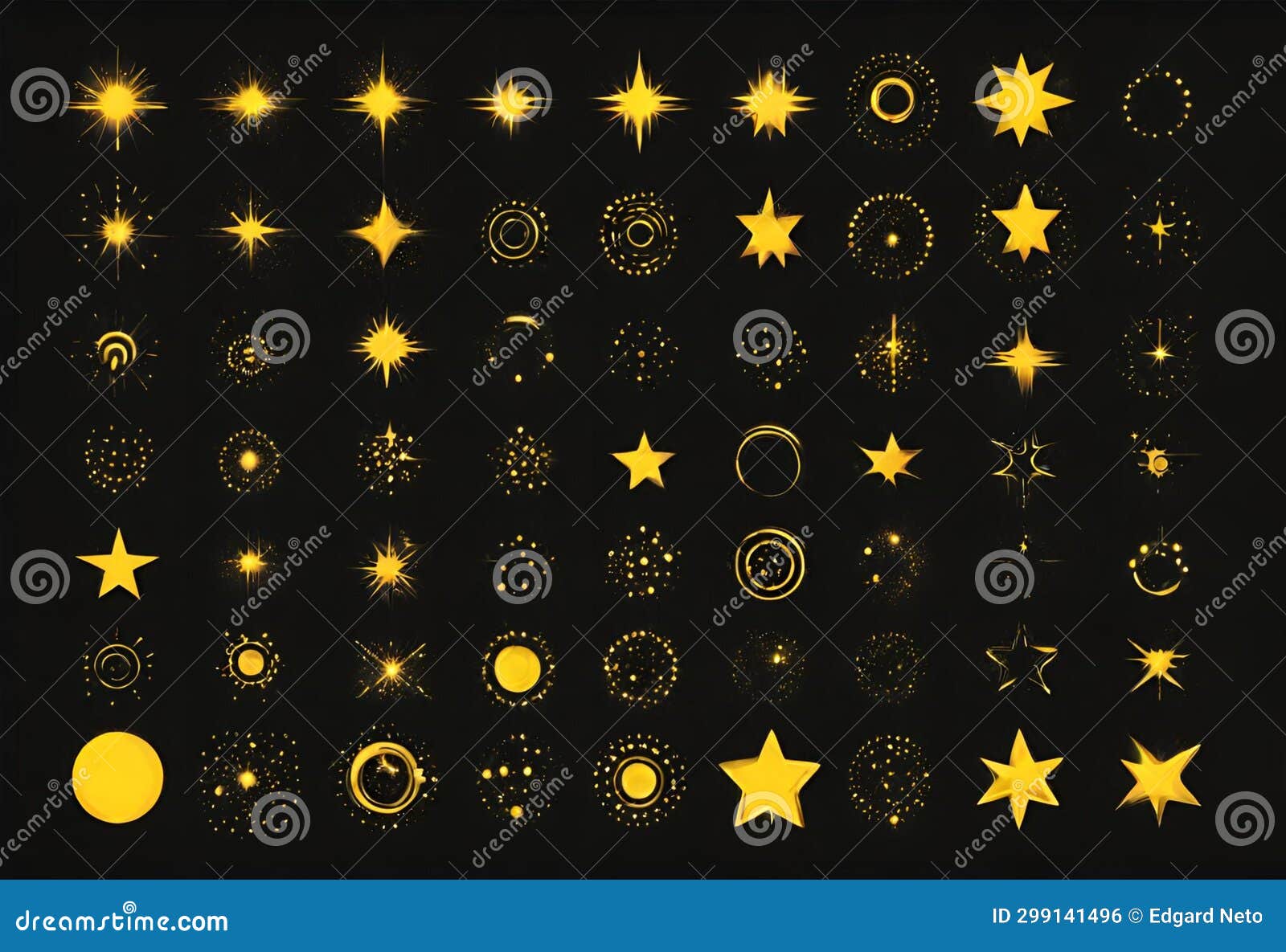 Set of Custom Stars for Logo and Design Edits, V8 Stock Illustration ...