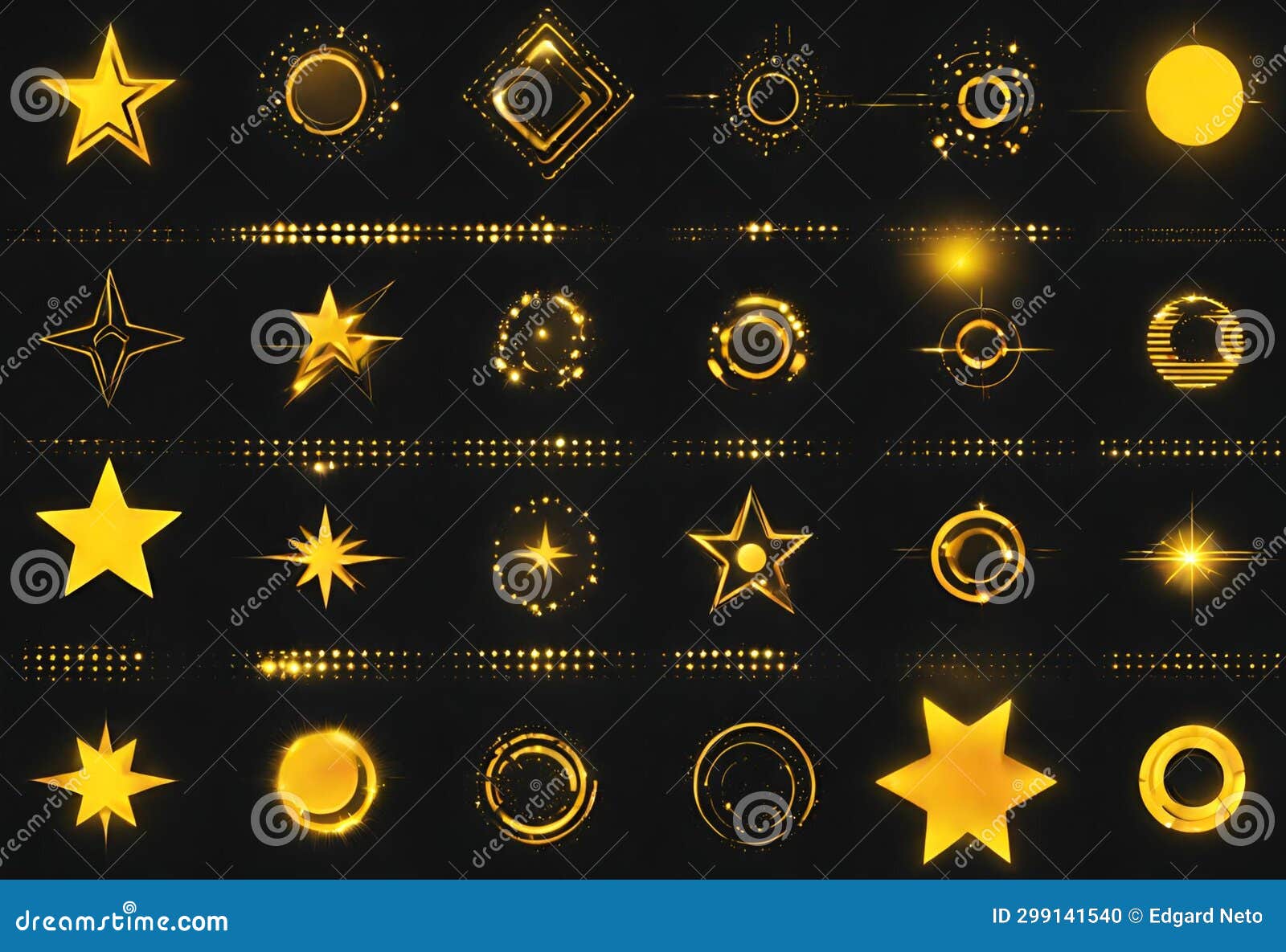 Set of Custom Stars for Logo and Design Edits, V5 Stock Illustration ...