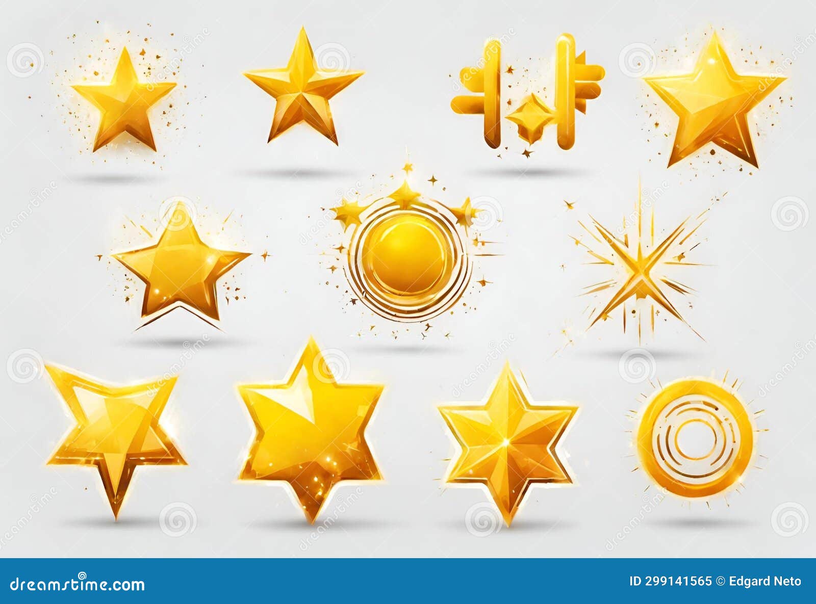 Set of Custom Stars for Logo and Design Edits Stock Illustration ...