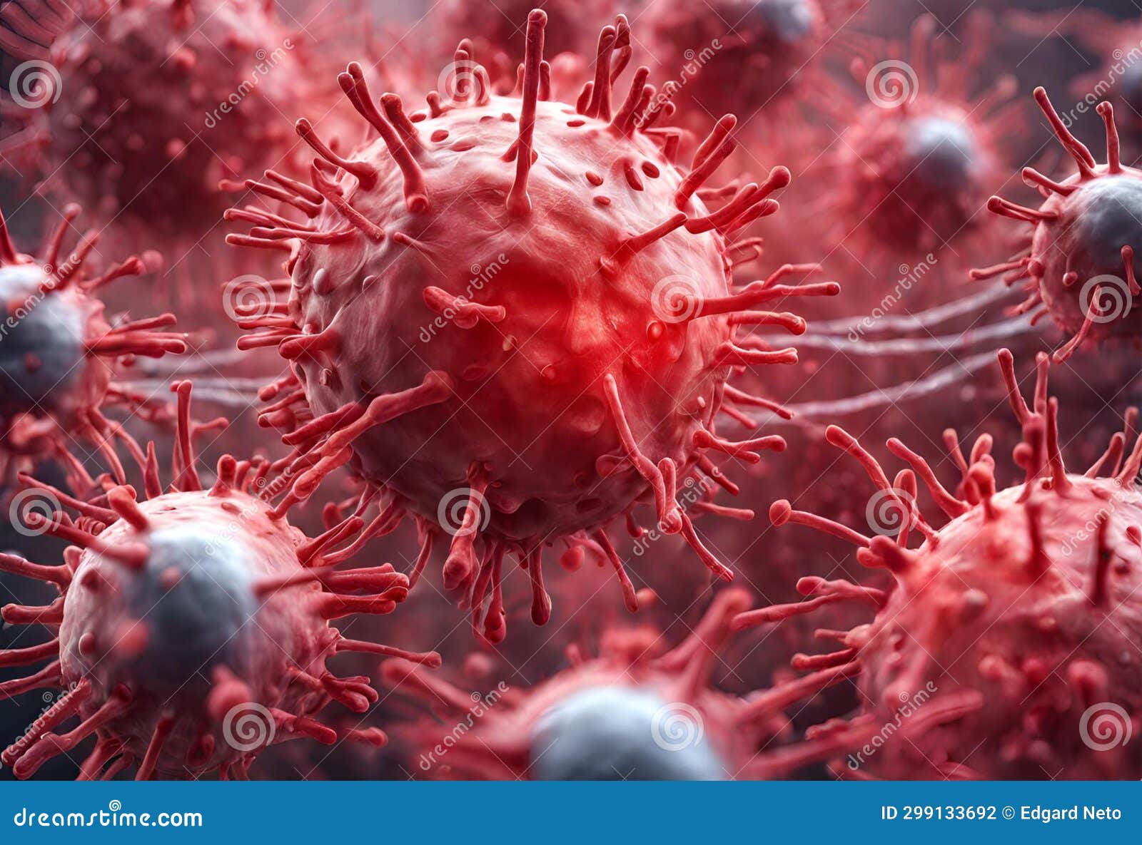 Blood With Infection Close-up. Infected Cells Under A Microscope ...