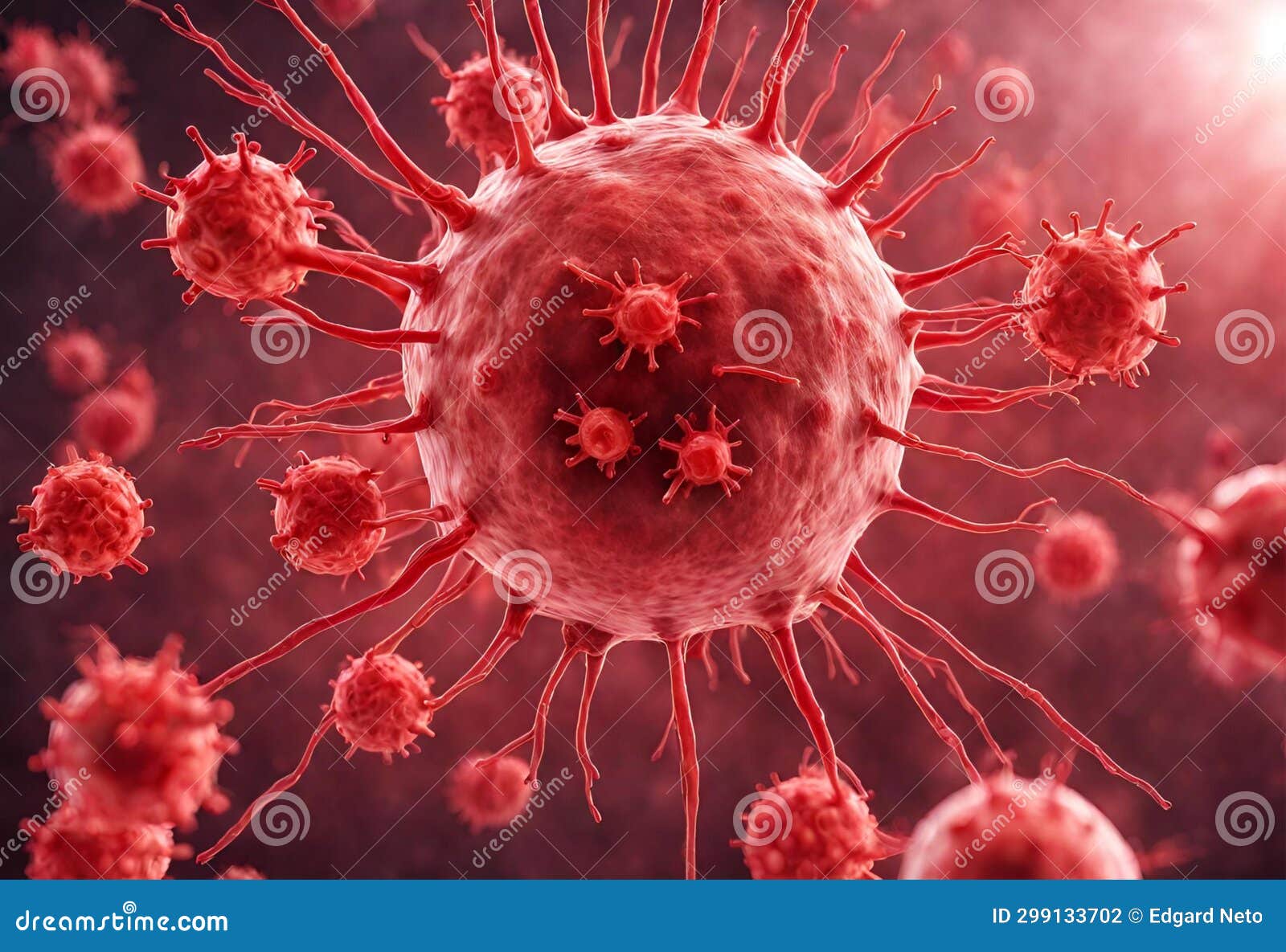 Blood Infection With Bacteria And Virus Cells, Microscopic View Of ...