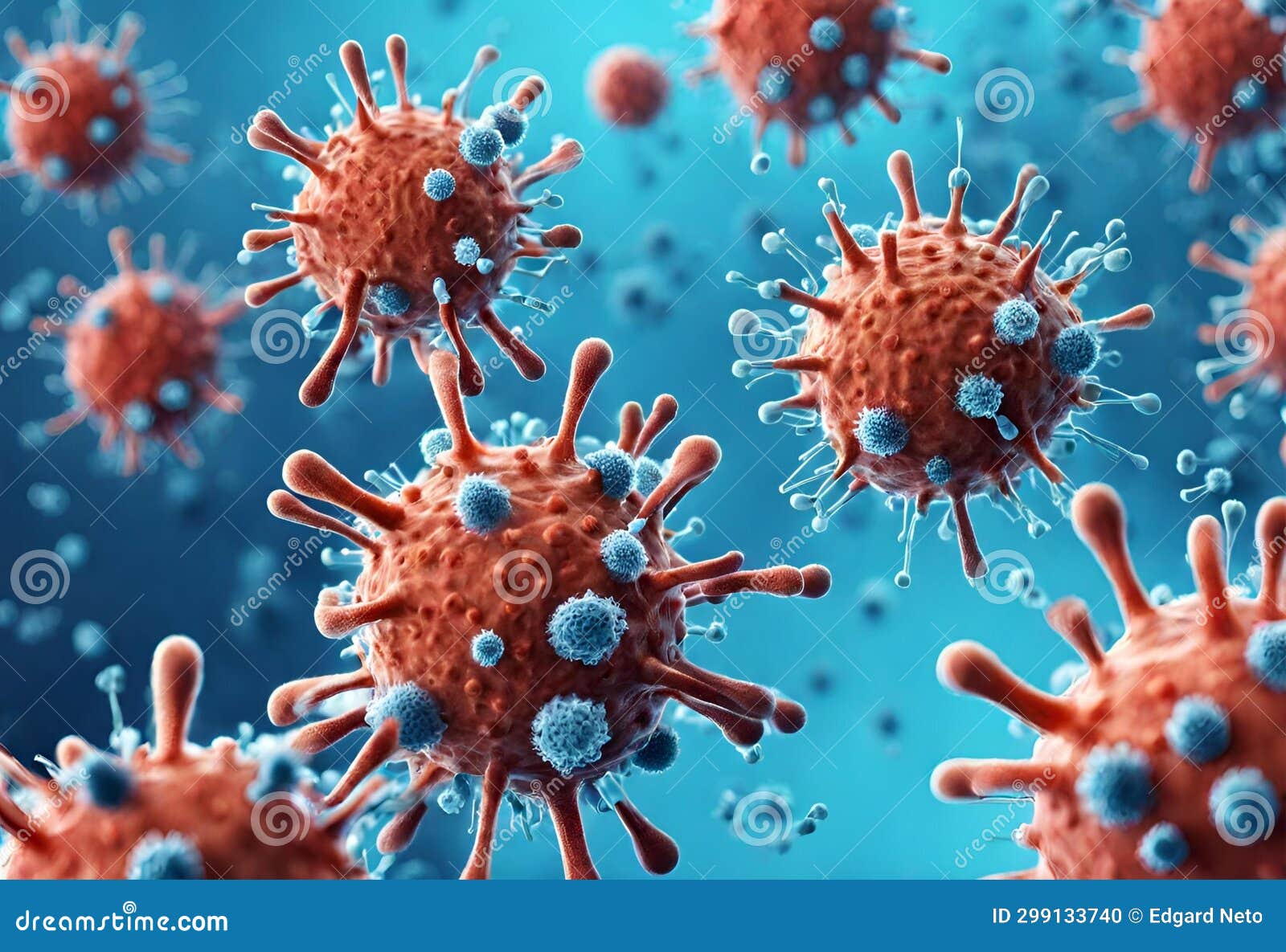 Blood Infection With Bacteria And Virus Cells, Microscopic View Of ... Blood Infection With Bacteria And Virus Cells, Microscopic View Of ...