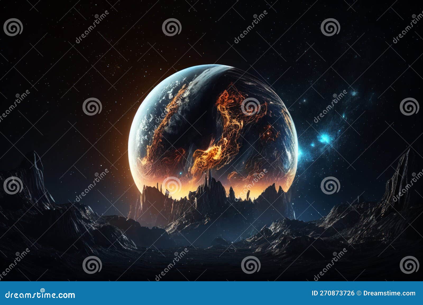 Imagery of Imaginary Planets for Your Cosmic Image. Ai Generated Stock ...