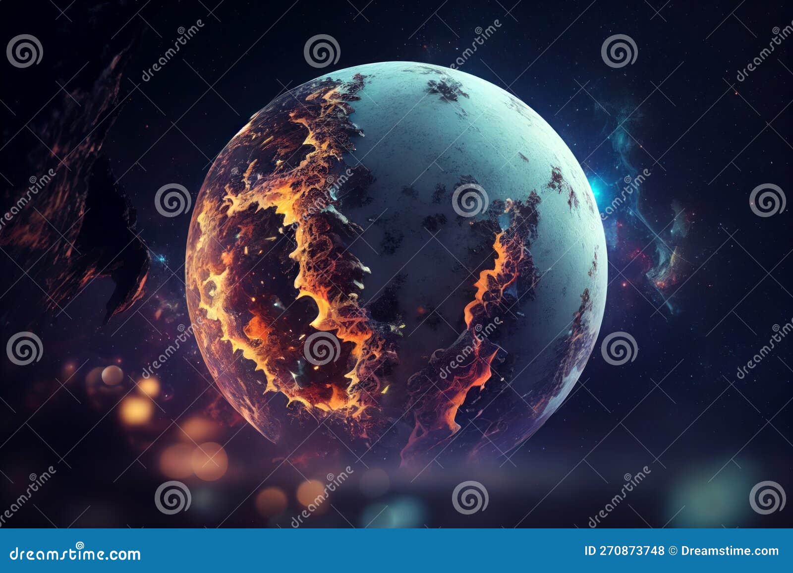 Imagery of Imaginary Planets for Your Cosmic Image. Ai Generated Stock ...