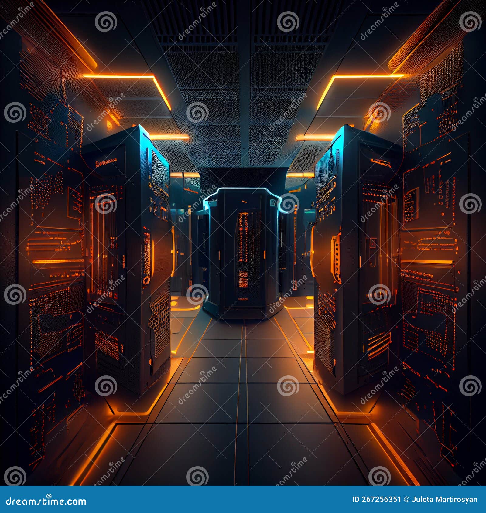 Imagery Servers Data Center Room With Computers And Storage Systems ...