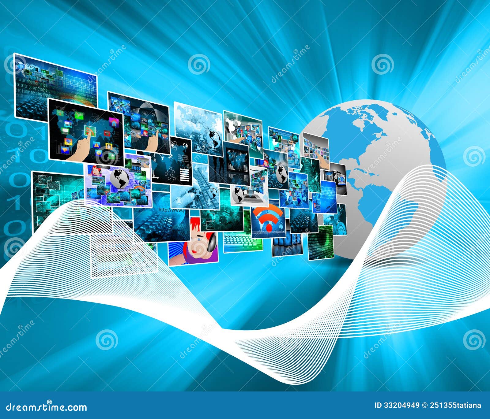 Images in cyberspace stock illustration. Illustration of broadcast ...