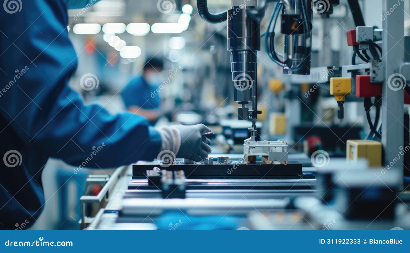 Images of an Engineer Operating Machinery in a Factory AIG41 Stock ...