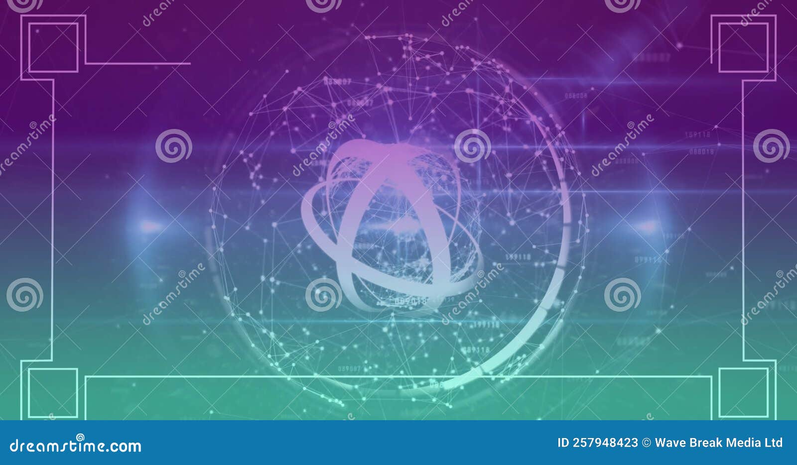 Images of Network of Connections on Blue and Pink Background Stock ...