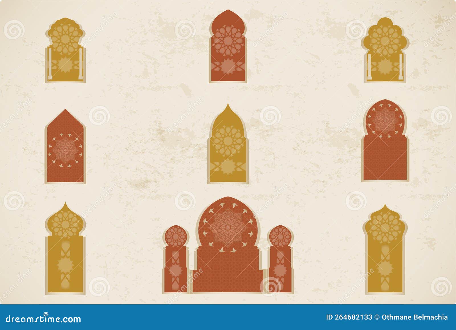 Arabic Windows Template, Oriental Design Arch And Decor. Islamic ...