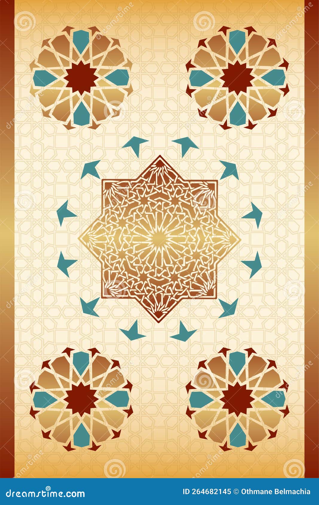 Geometric Islamic Pattern with Colorful Arabesque Shapes for Greeting ...