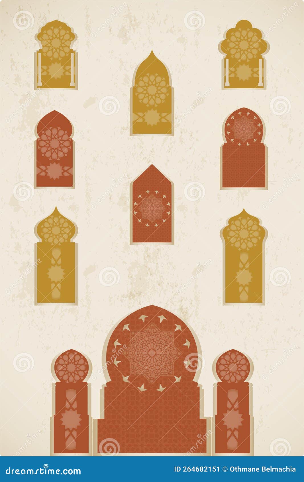 Arabic Windows Template, Oriental Design Arch And Decor. Islamic ...