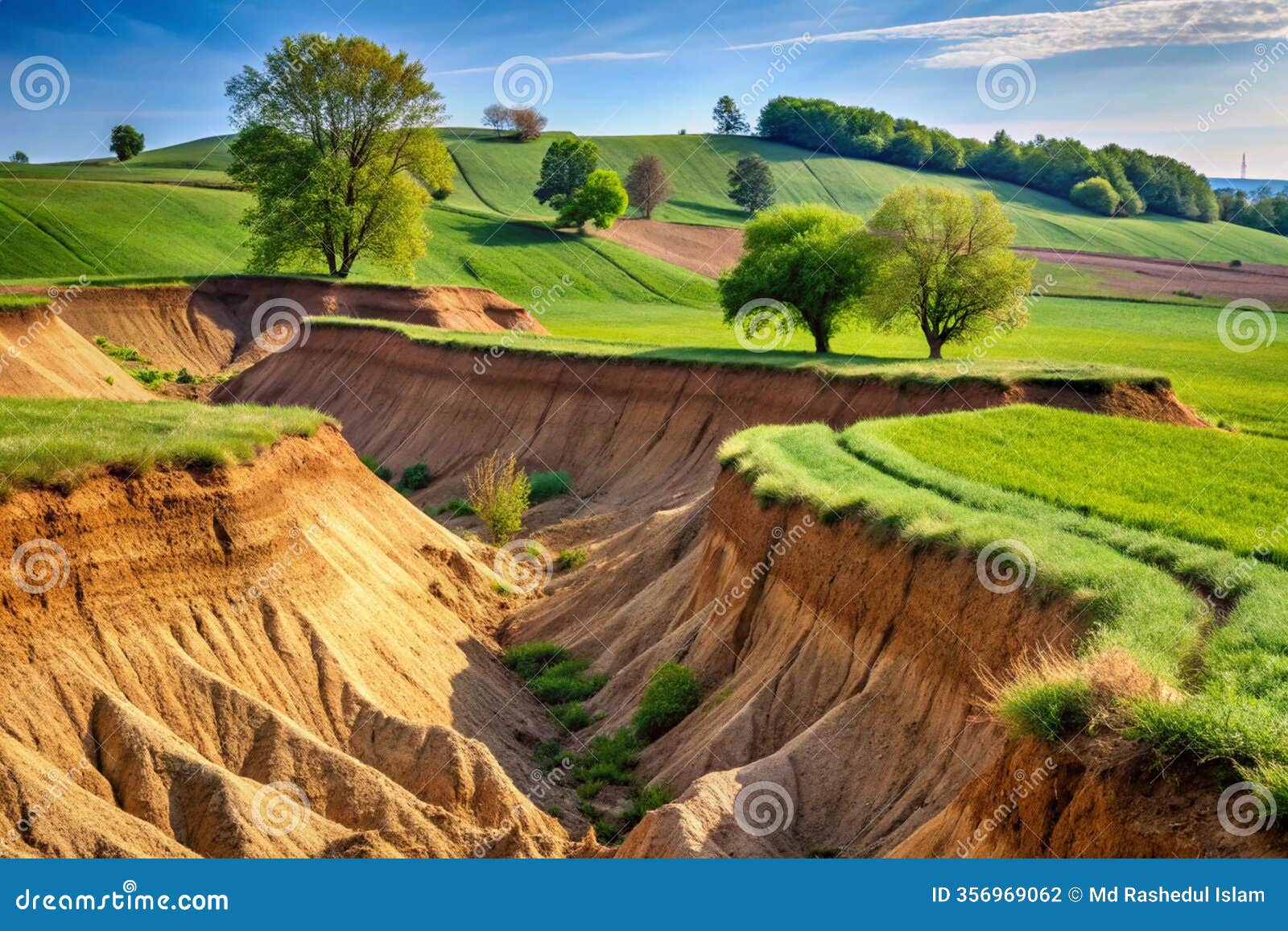 Images Showing Soil Erosion. Generated Using AI. Stock Illustration ...
