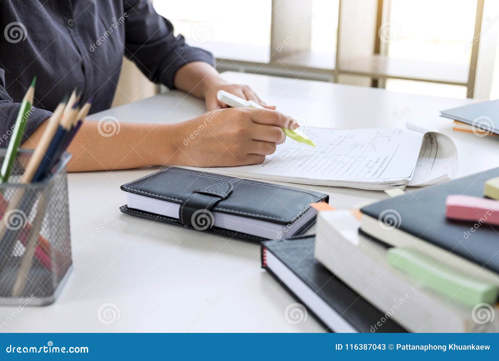 Images of Studying Student Hands Writing in Book during Lecture Stock ...