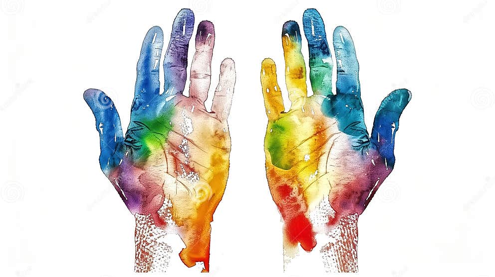 The Images of Various Colored Hands Include Single Pairs and Mul Stock ...