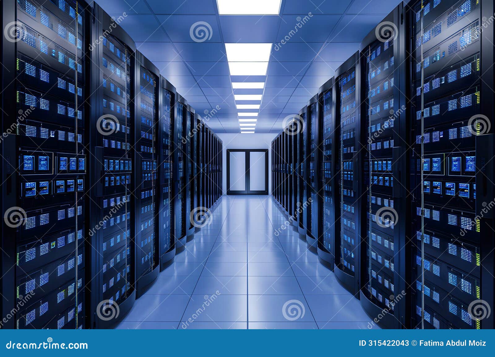 ImageStock Data Center with Computer Racks in Bright Light, Technology ...