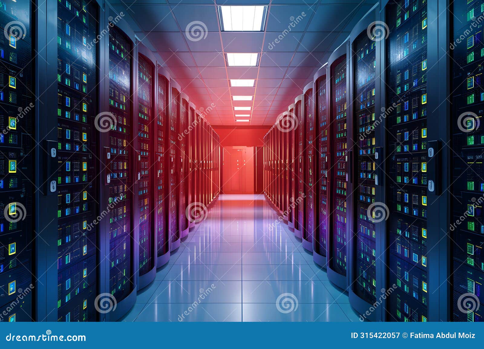ImageStock Data Center with Computer Racks in Bright Light, Technology ...
