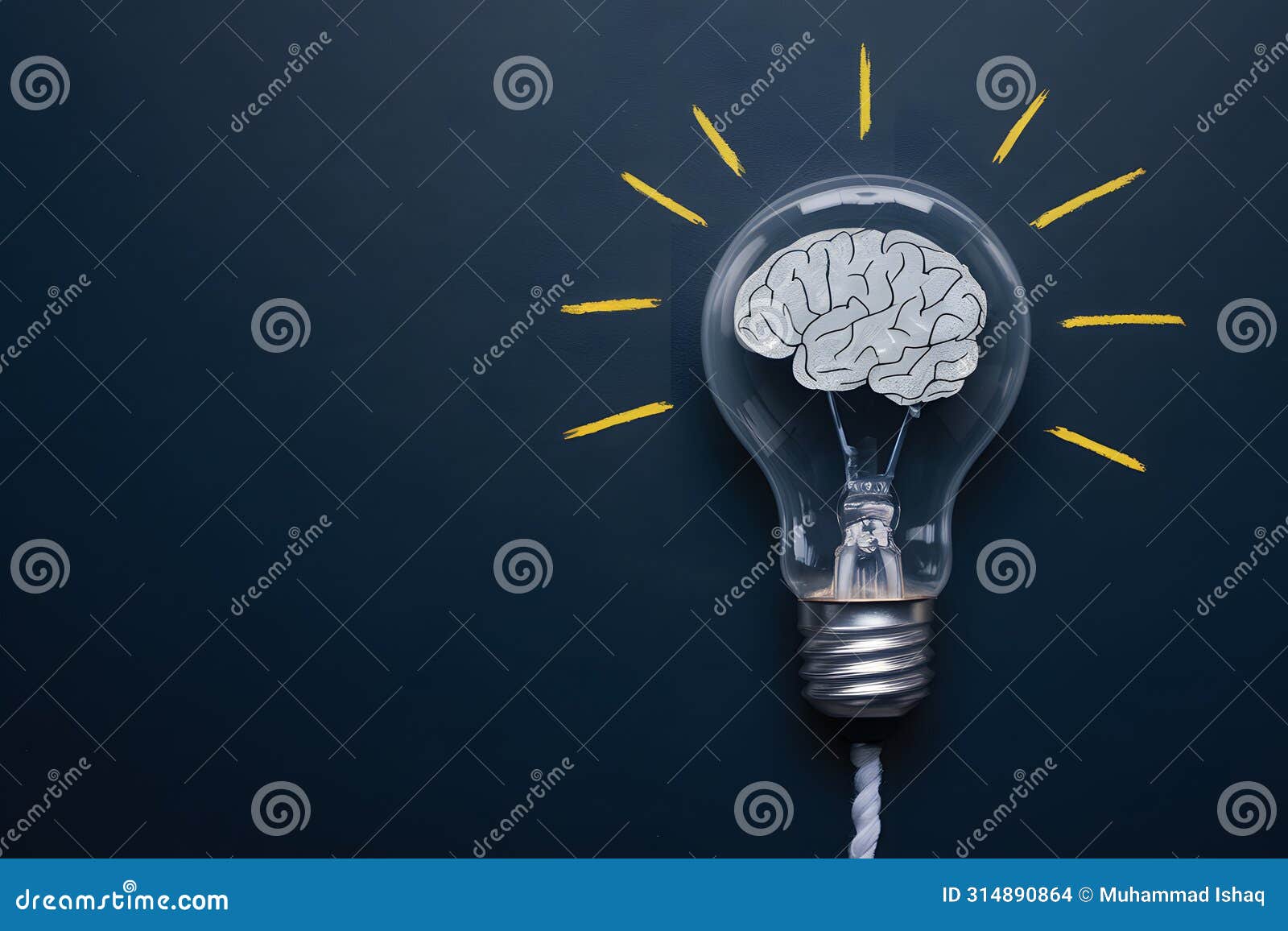 ImageStock Light Bulb with Brain Inside, Symbolizing the Concept of ...