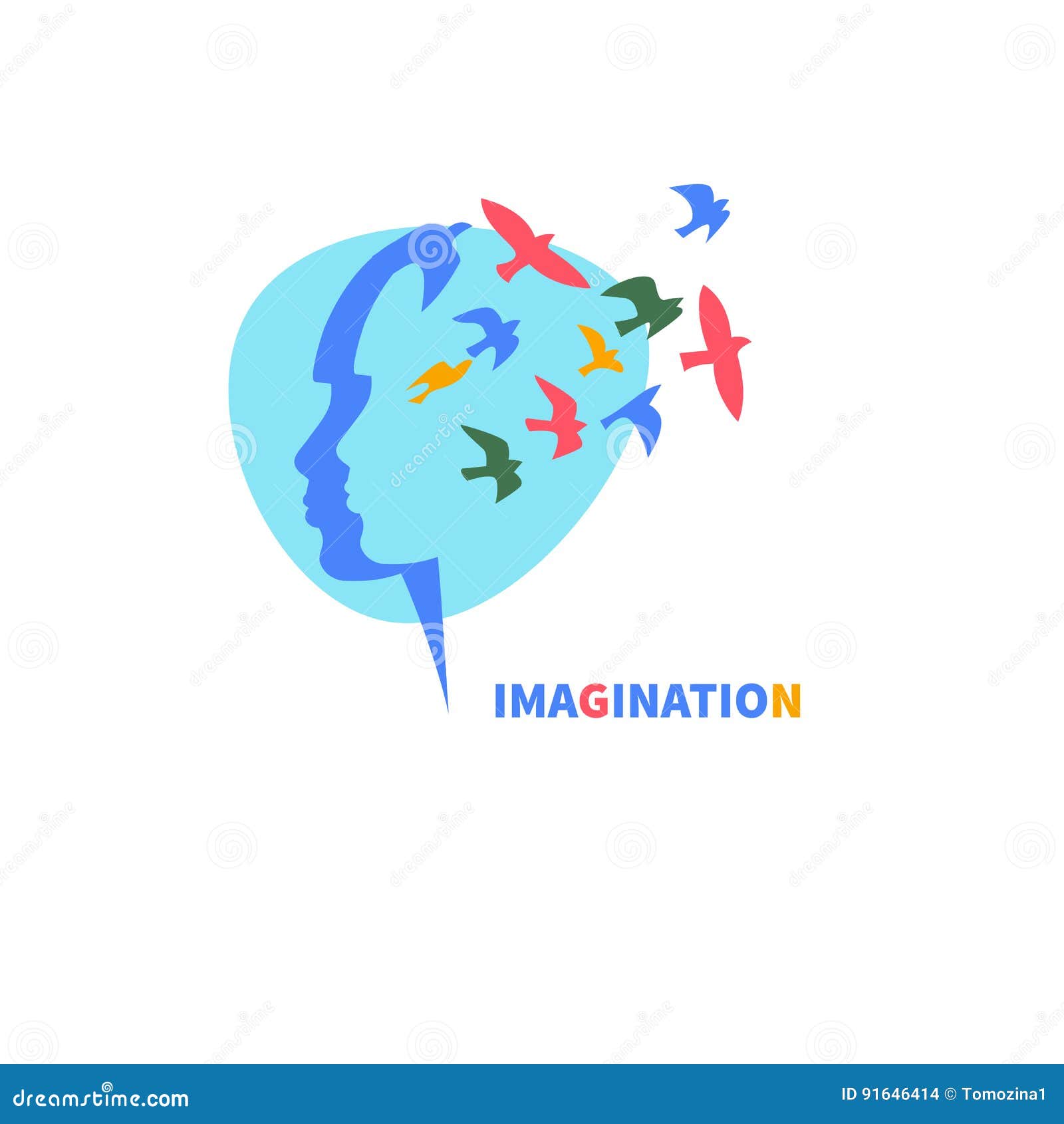 Imaginación del icono ilustración del vector. Ilustración de mente ...