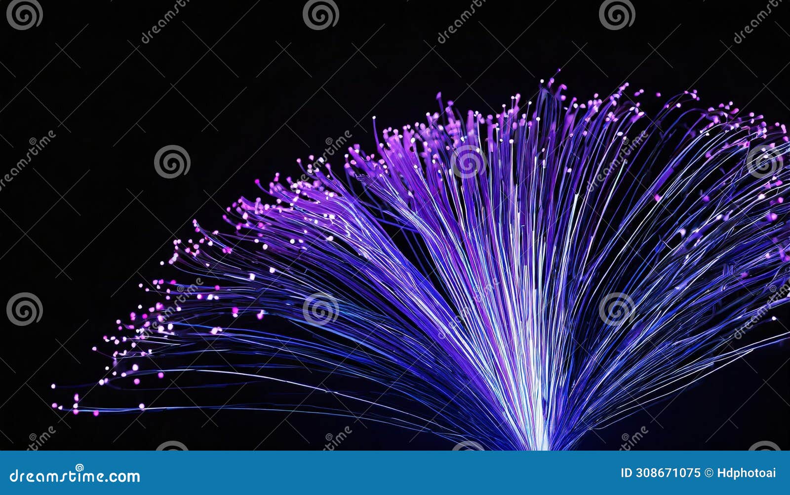 Imaginary Blue-purple Optical Fiber Particles Stock Illustration ...