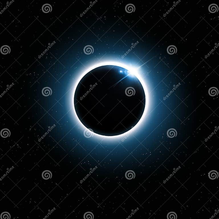 Blue solar eclipse stock illustration. Illustration of solar - 160731618