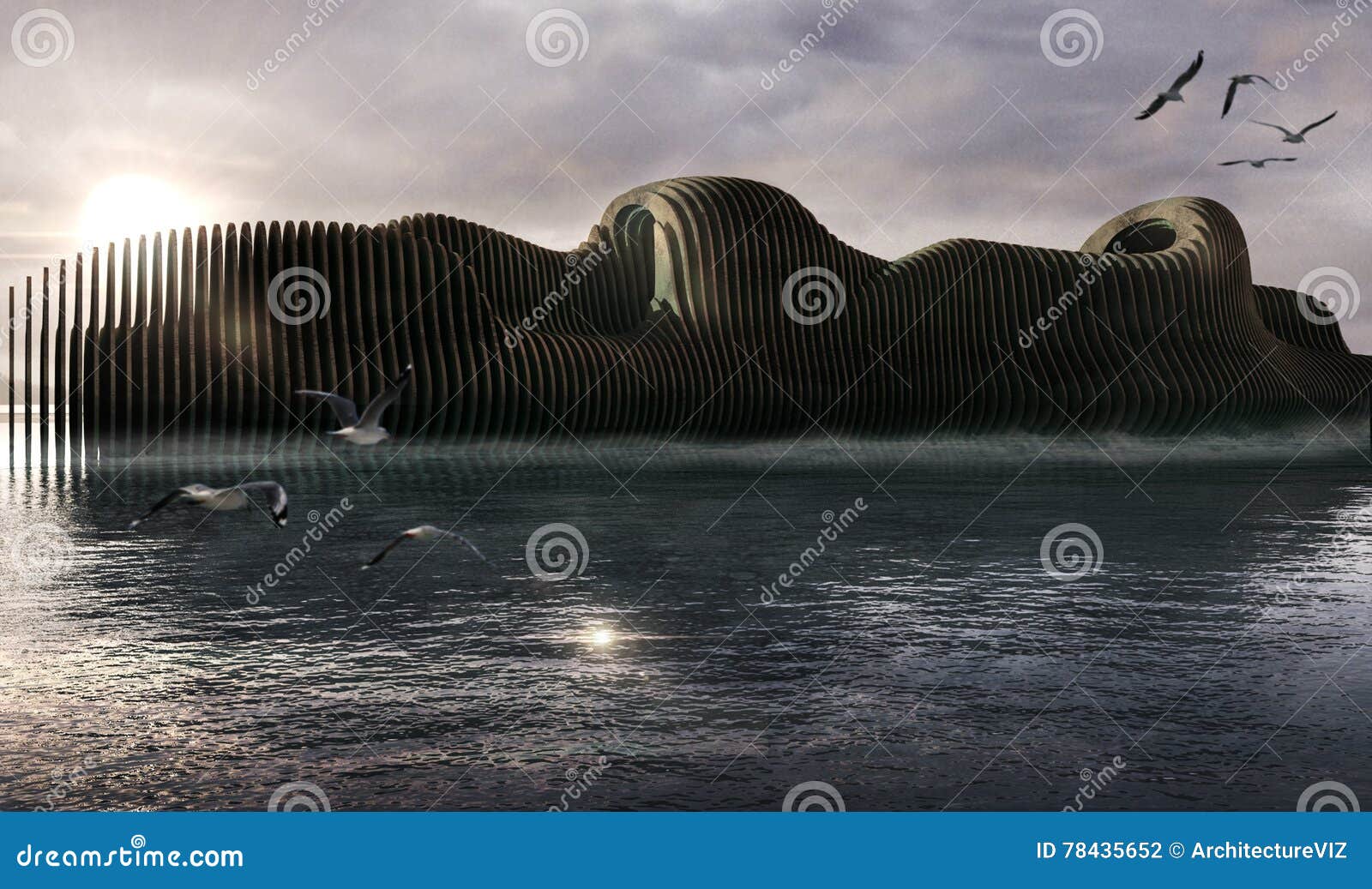 Imaginary Nautical Map With Illustrated Depiction Of The Coast Vector ...