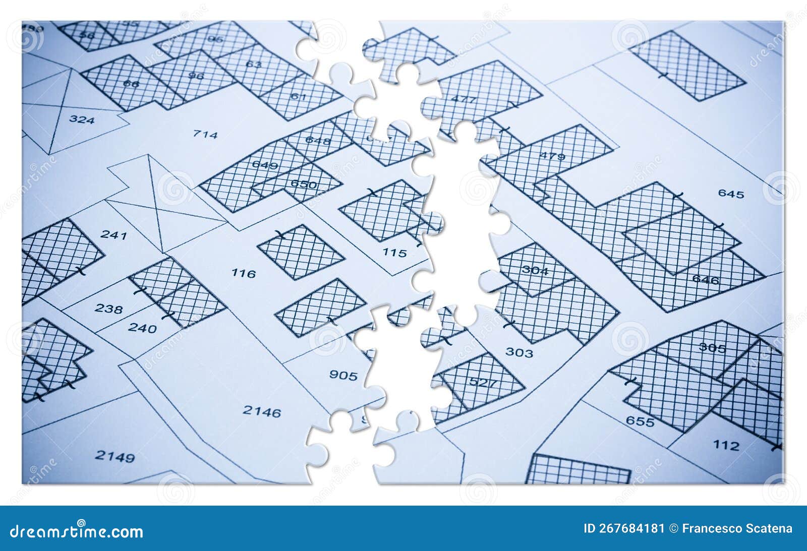 Imaginary Cadastral Map with Buildings, Land Parcel and Vacant Plot ...