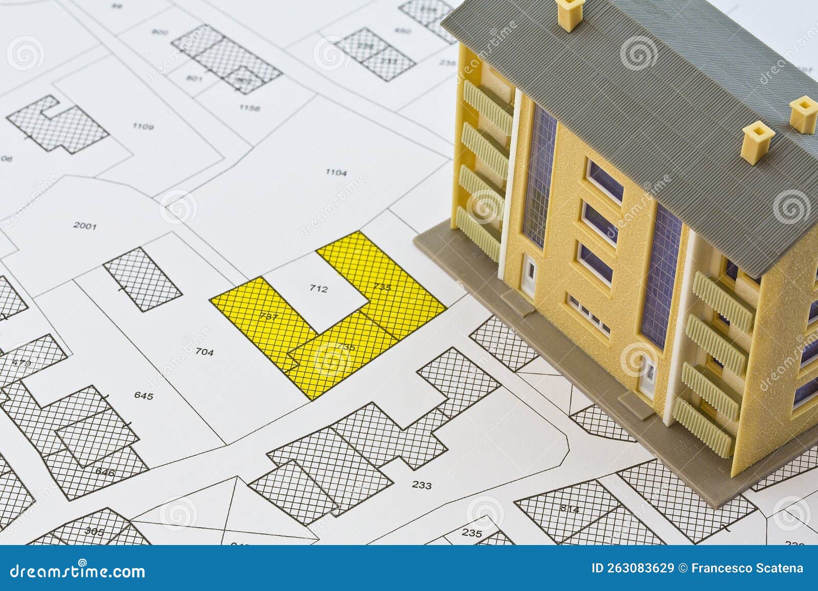 Imaginary Cadastral Map with Cadastral Parcels, Vacant Land Plot Stock ...