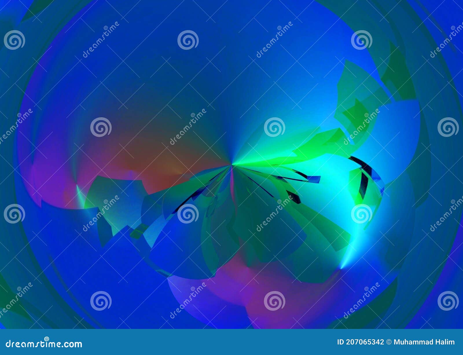 Imaginary Circular Light Deep Blue Cyan Stock Illustration ...