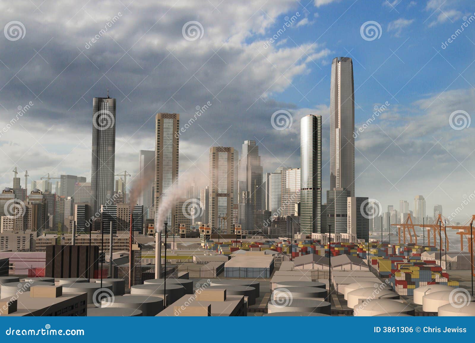Imaginary city 1 stock illustration. Illustration of glazing - 3861306