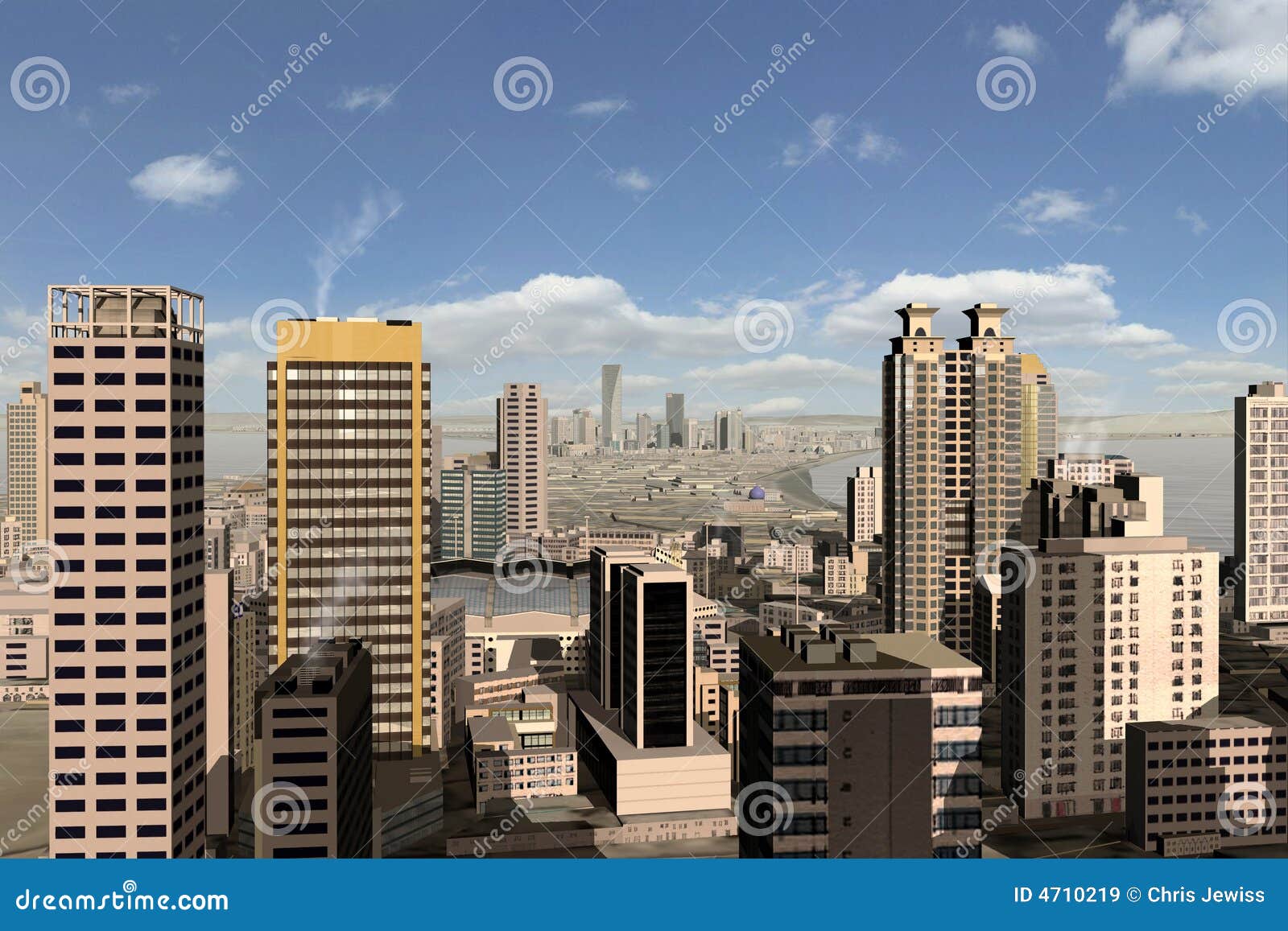 Imaginary city 25 stock illustration. Illustration of modern - 4710219